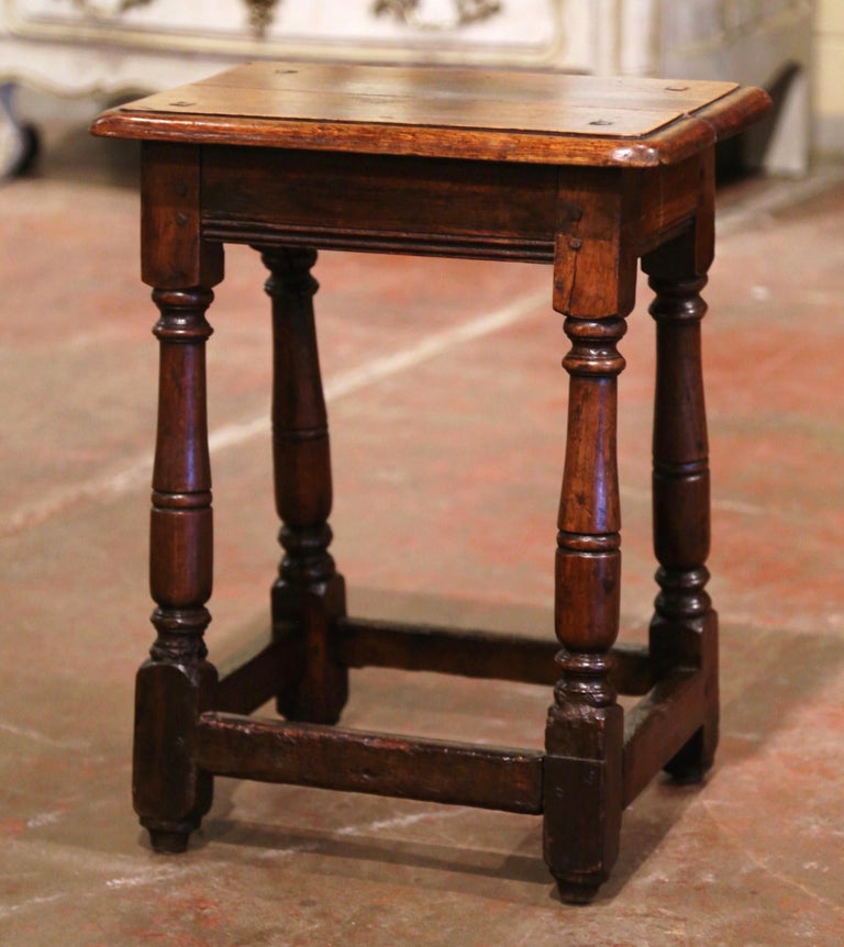 Mid-19th Century French Louis XIII Carved Oak Country Stool from ...