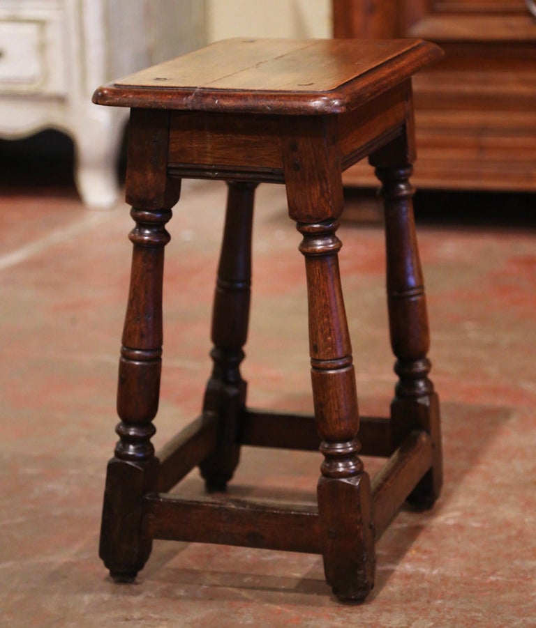 Mid-19th Century French Louis XIII Carved Oak Country Stool from ...