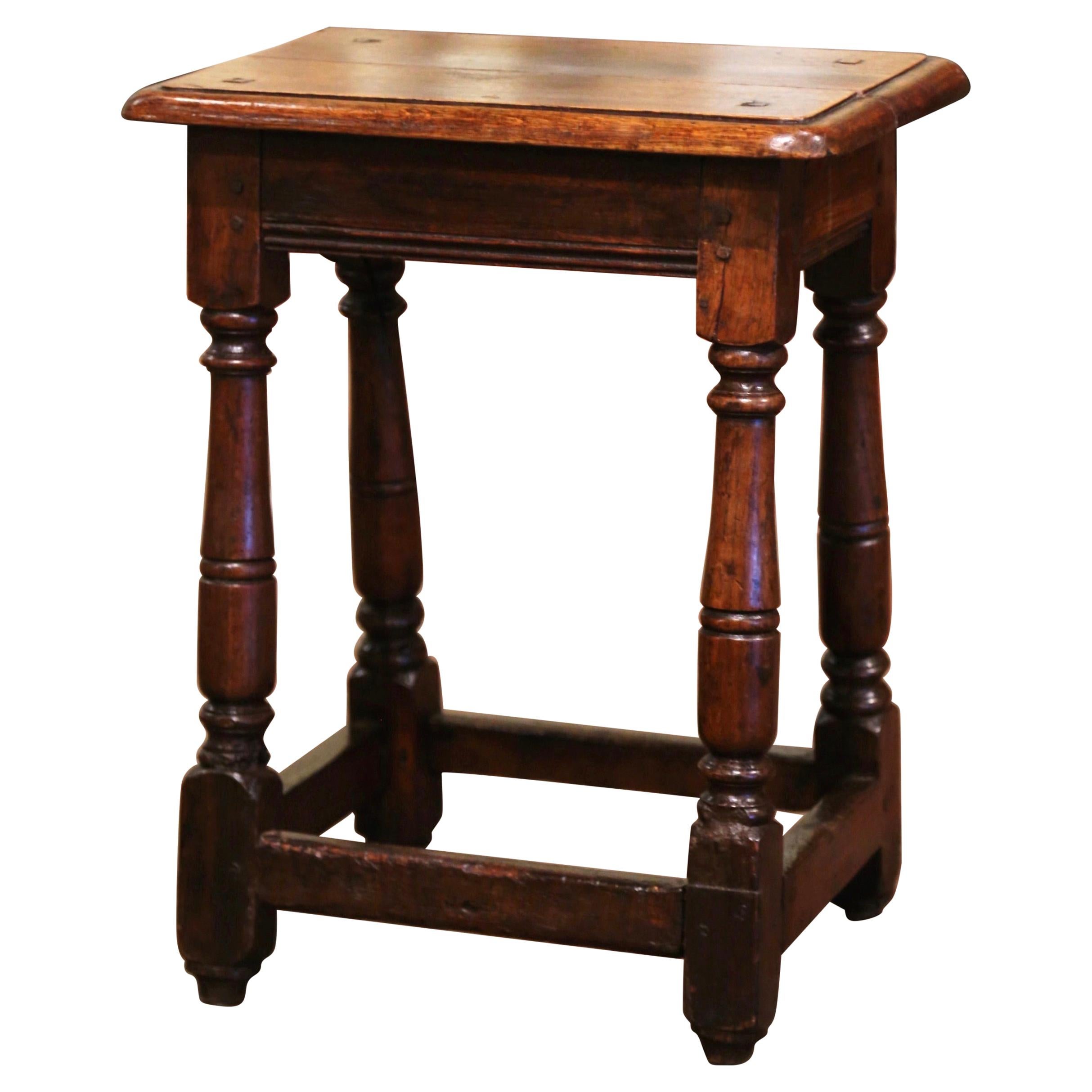 Mid-19th Century French Louis XIII Carved Oak Country Stool from ...