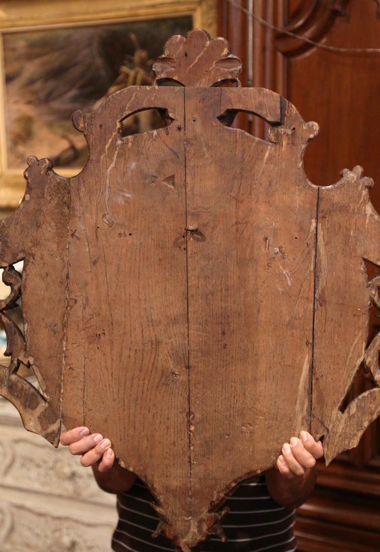 Mid-19th Century French Louis XV Carved Oak Wall Mounted Shield ...