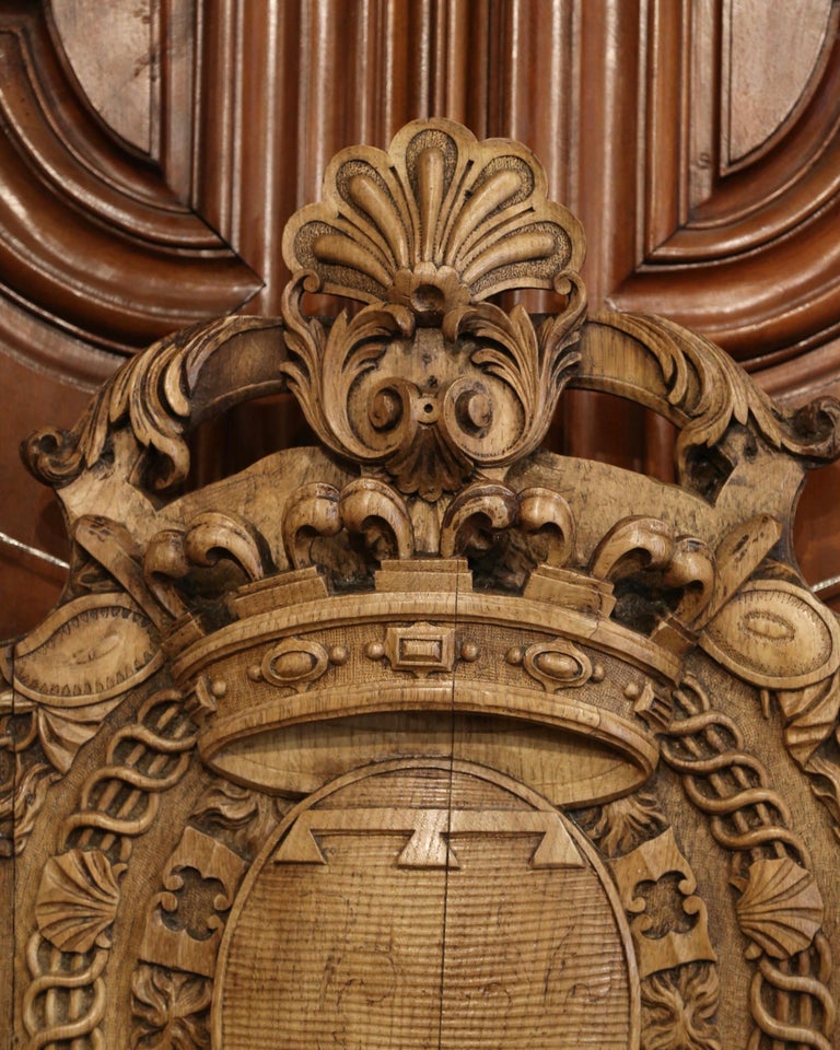Mid-19th Century French Louis XV Carved Oak Wall Mounted Shield ...