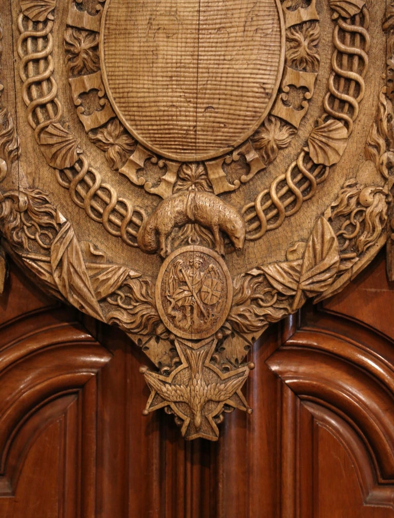 Mid-19th Century French Louis XV Carved Oak Wall Mounted Shield ...