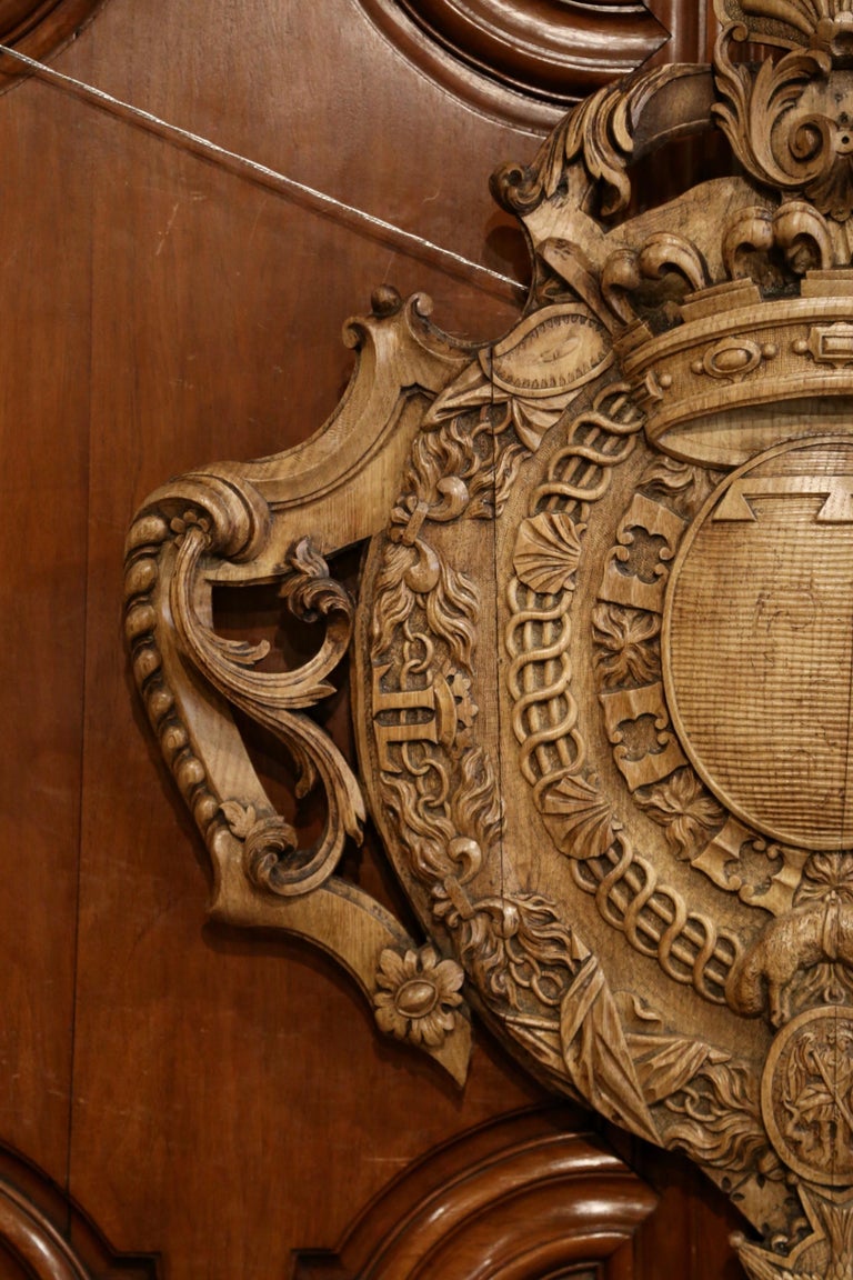 Mid-19th Century French Louis XV Carved Oak Wall Mounted Shield ...