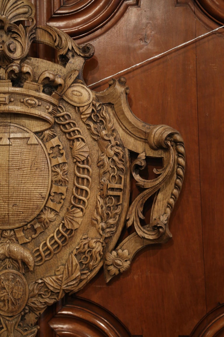 Mid-19th Century French Louis XV Carved Oak Wall Mounted Shield ...