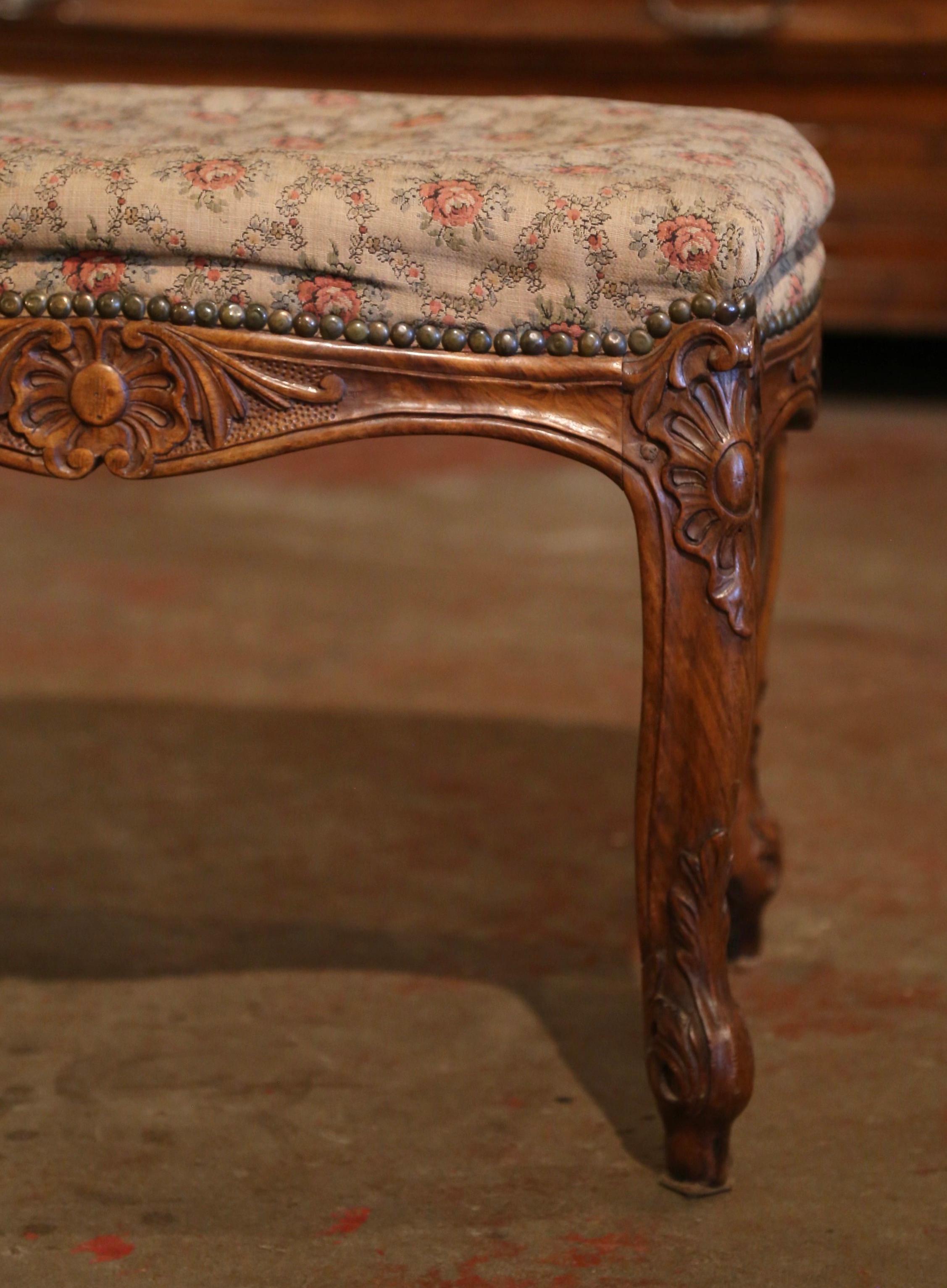 Mid-19th Century, French, Louis XV Carved Walnut Stools from Lyon, Set ...
