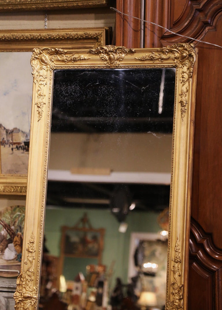Mid-19th Century French Napoleon III Carved Giltwood Floor Mirror For ...