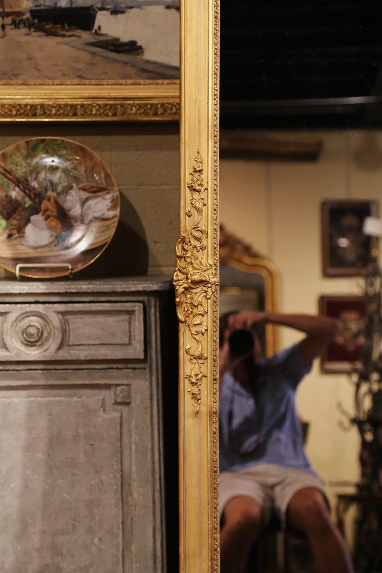Mid-19th Century French Napoleon III Carved Giltwood Floor Mirror For ...