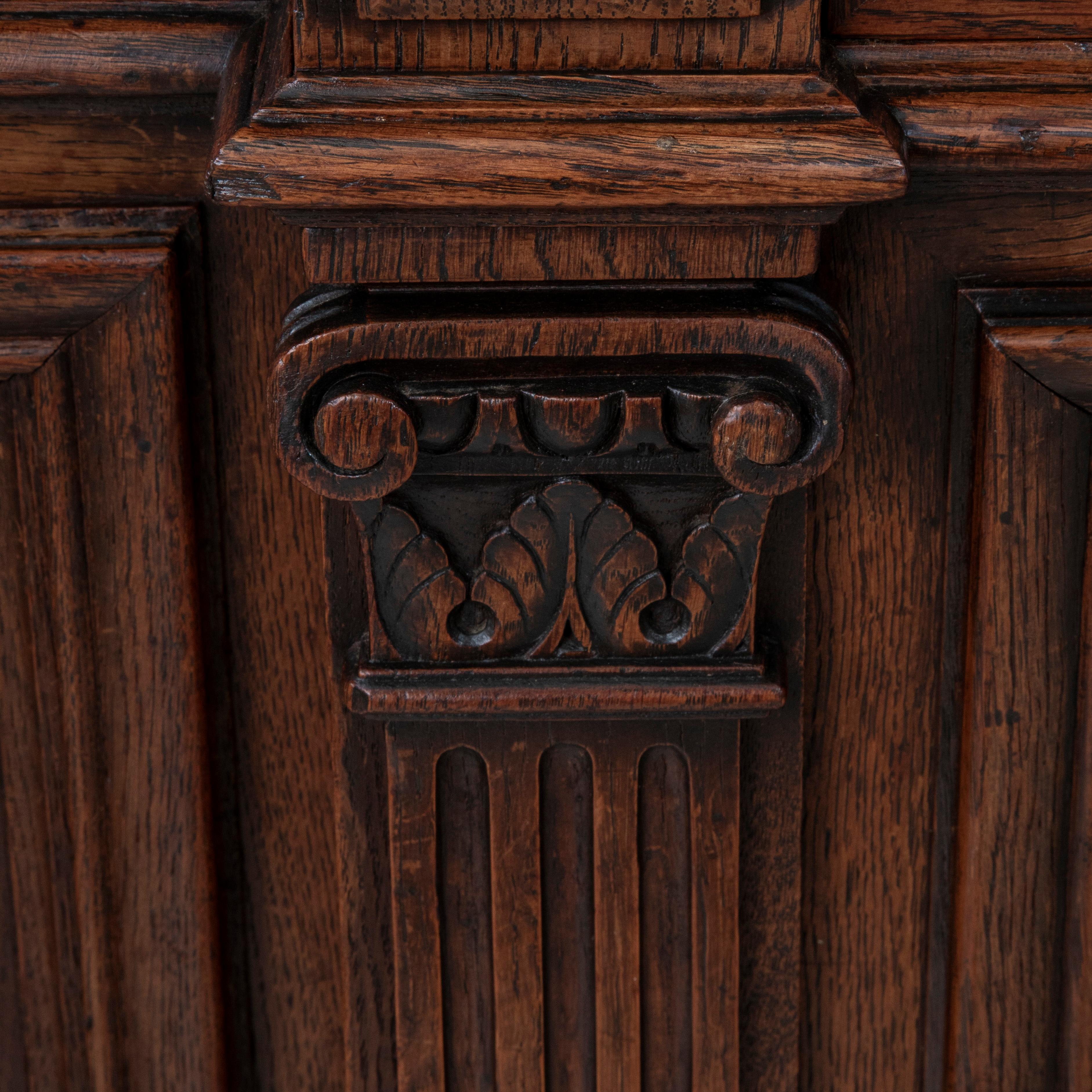 Mid-19th Century French Napoleon III Period Hand Carved Oak Enfilade ...