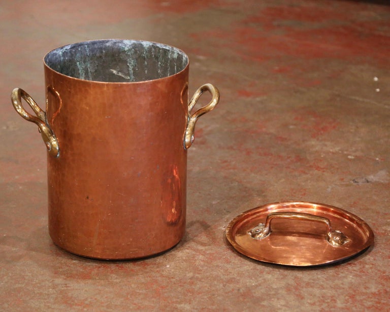 Mid-19th Century French Polished Copper Cauldron with Side Handles and ...