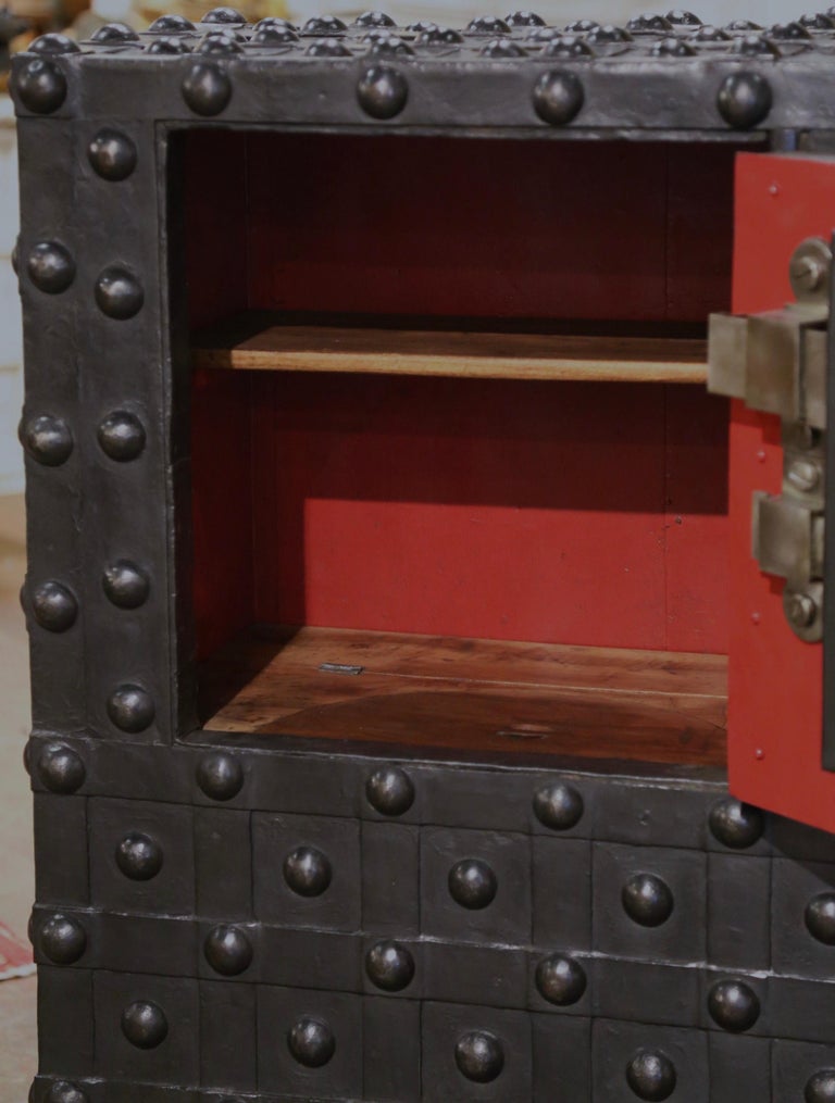 Mid-19th Century French Wrought Iron Hobnail Studded Safe by Magaud De ...