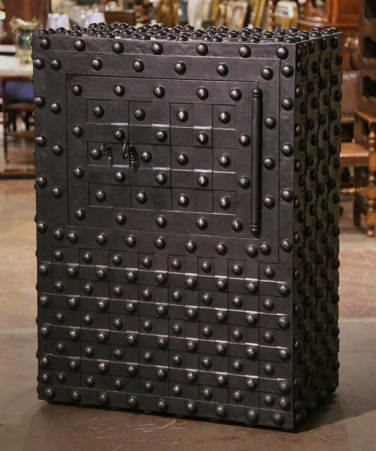 Mid-19th Century French Wrought Iron Hobnail Studded Safe by Magaud De ...