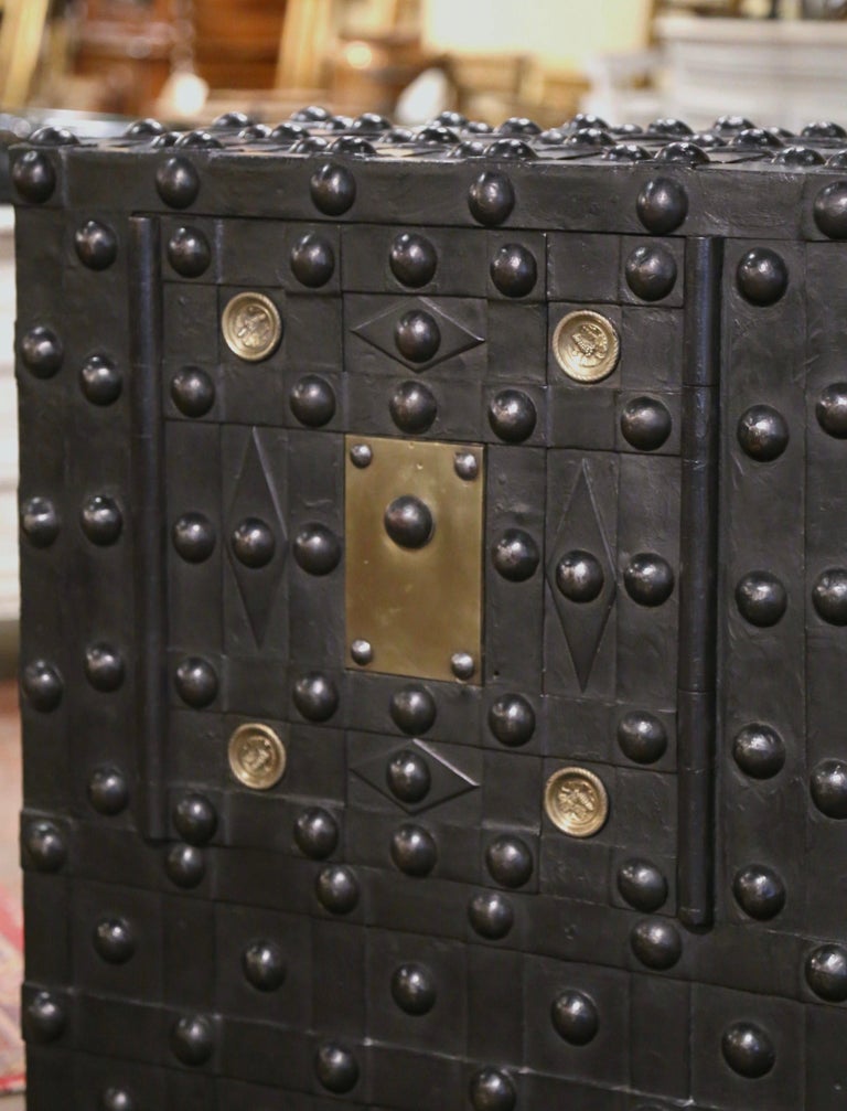 Mid-19th Century French Wrought Iron Hobnail Studded Safe by Magaud De ...