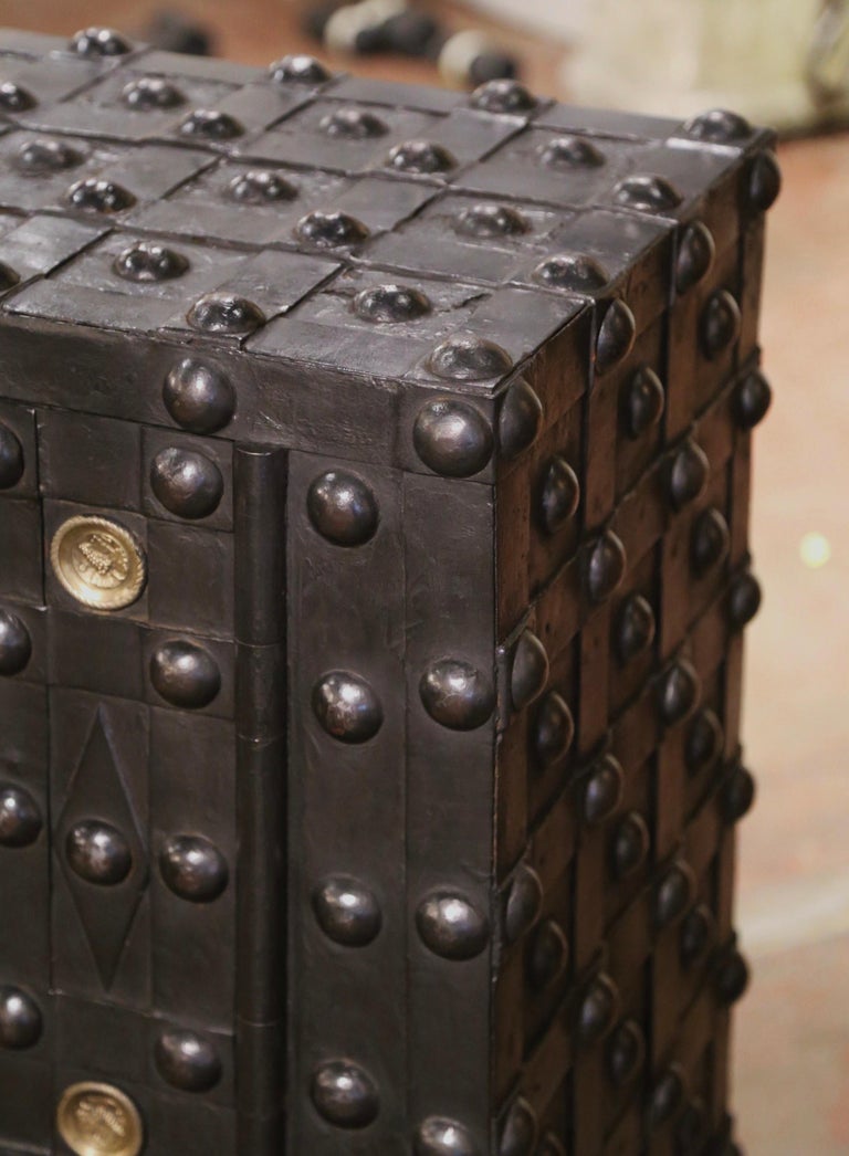 Mid-19th Century French Wrought Iron Hobnail Studded Safe by Magaud De ...