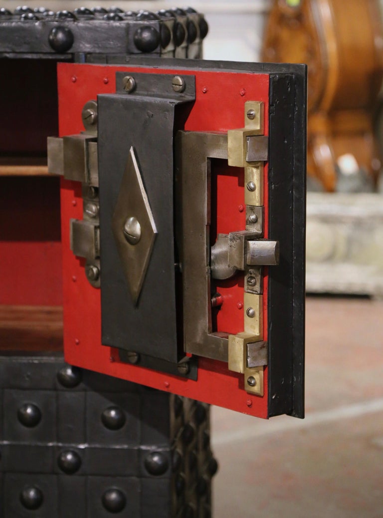 Mid-19th Century French Wrought Iron Hobnail Studded Safe by Magaud De ...