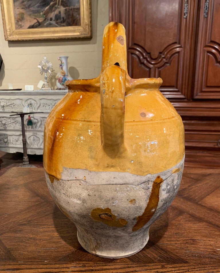 Mid-19th Century French Yellow Glazed Pottery Olive Oil Pitcher from ...