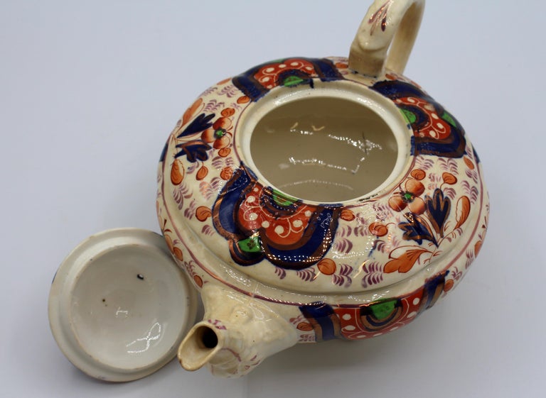 Mid-19th Century Gaudy Welsh Porcelain Tea Pot For Sale at 1stDibs