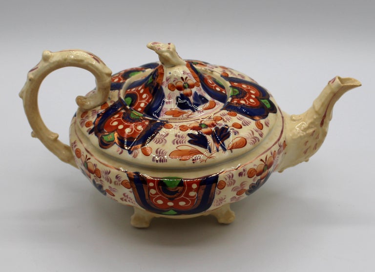 Mid-19th Century Gaudy Welsh Porcelain Tea Pot For Sale at 1stDibs