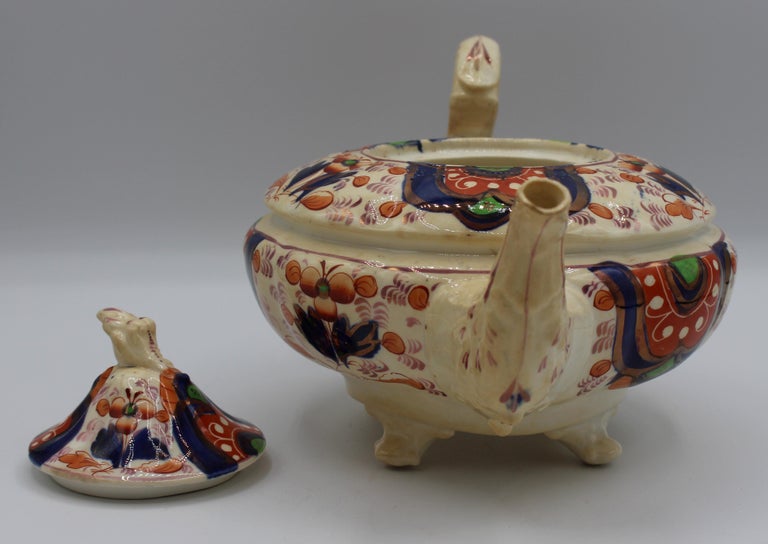 Mid-19th Century Gaudy Welsh Porcelain Tea Pot For Sale at 1stDibs