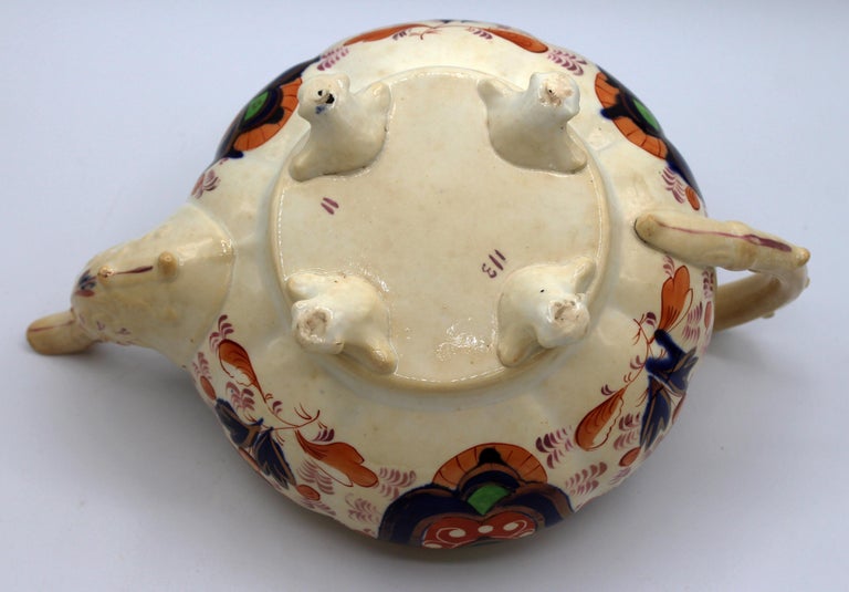 Mid-19th Century Gaudy Welsh Porcelain Tea Pot For Sale at 1stDibs