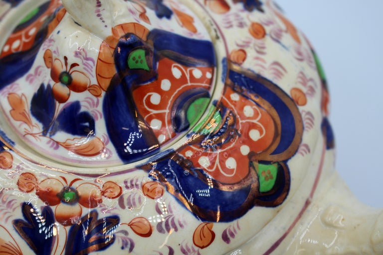 Mid-19th Century Gaudy Welsh Porcelain Tea Pot For Sale at 1stDibs