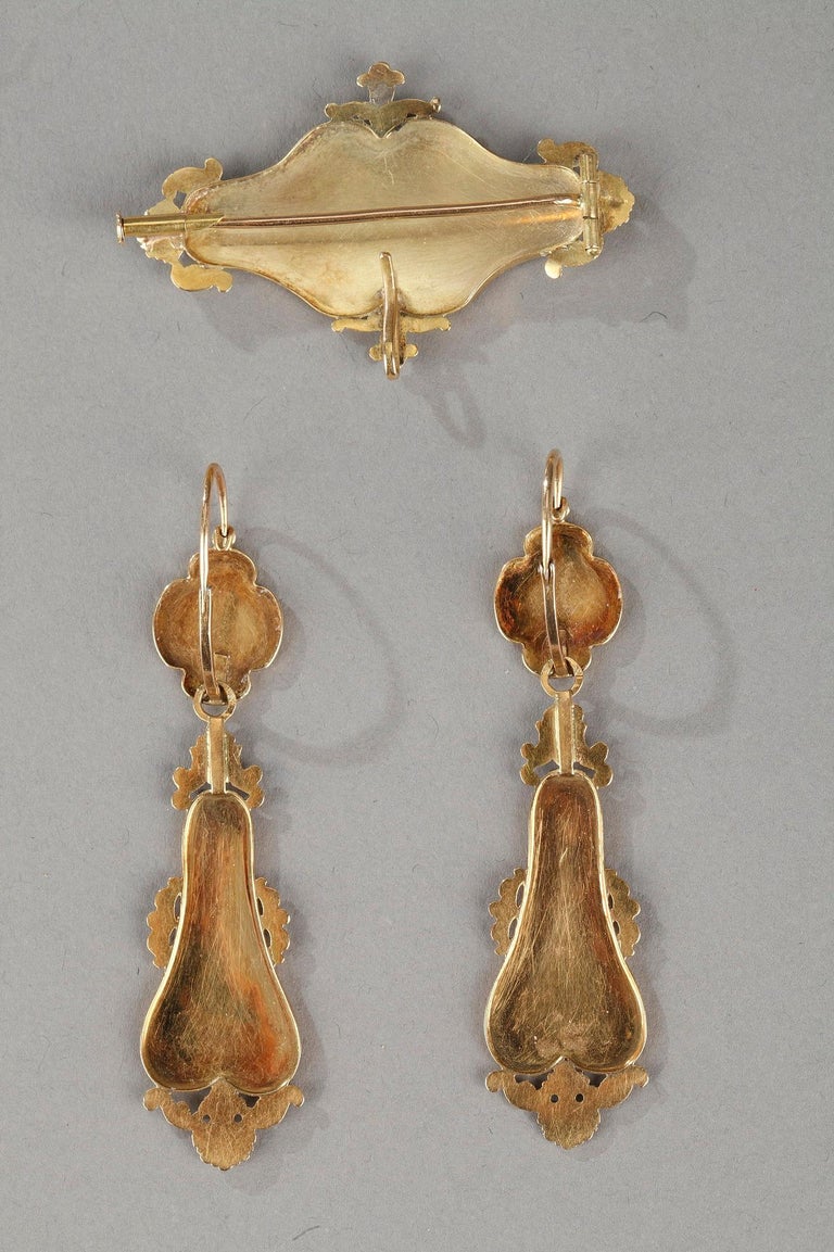 Mid-19th Century Gold Set with Enamel, Napoleon III at 1stDibs