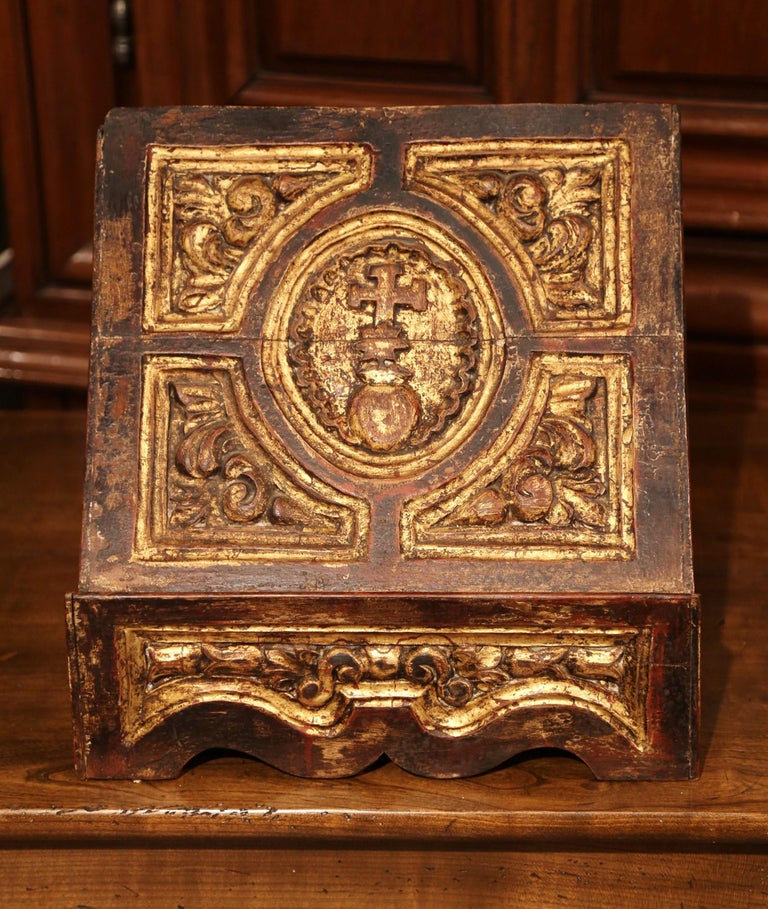 Mid-19th Century Italian Carved Giltwood Holy Bible Book Stand Holder ...