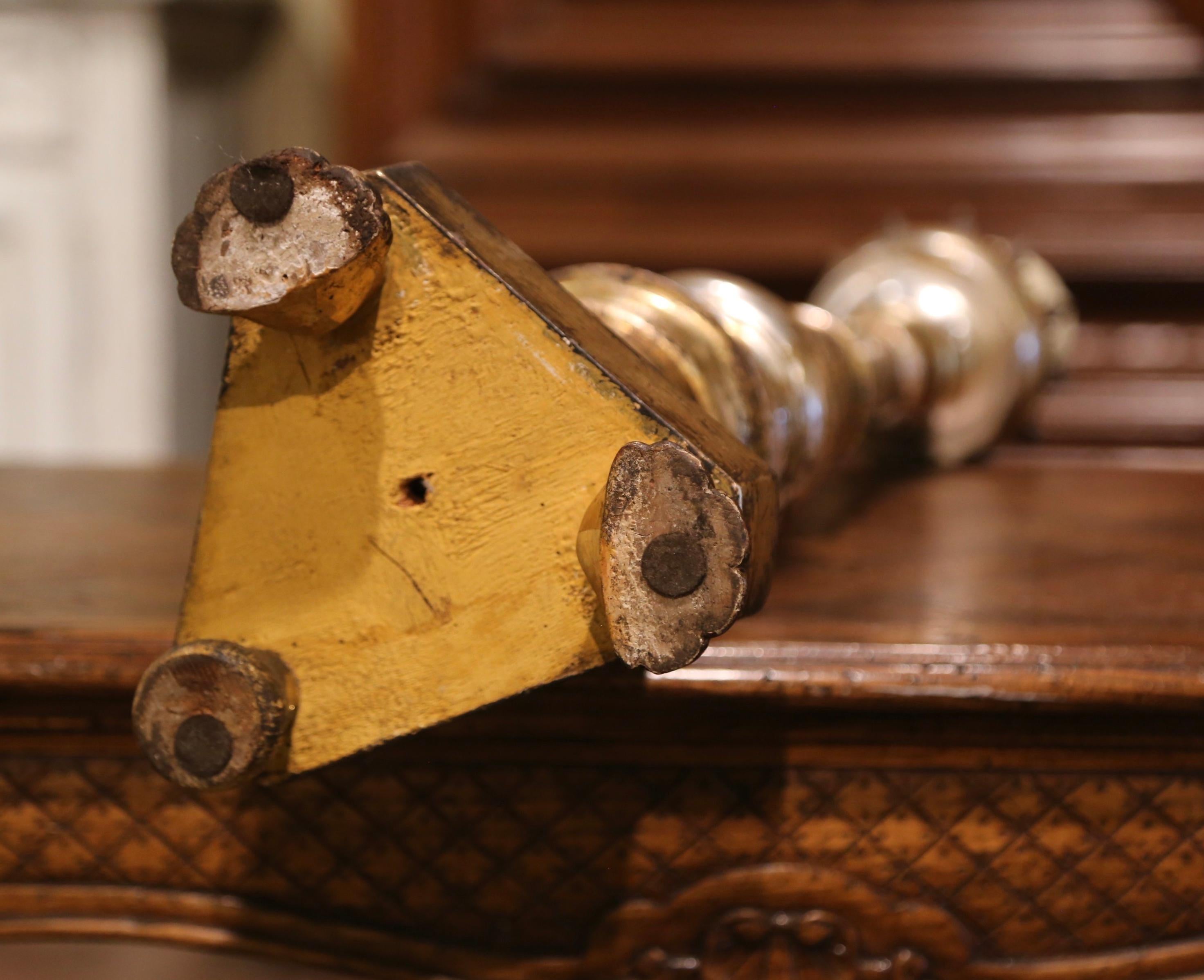 Mid-19th Century Italian Carved Silver and Gilt Candle Holder For Sale ...