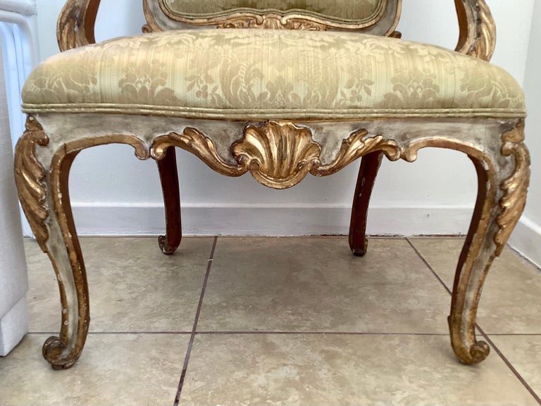 Mid-19th Century Italian Fauteuil armchair For Sale at 1stDibs