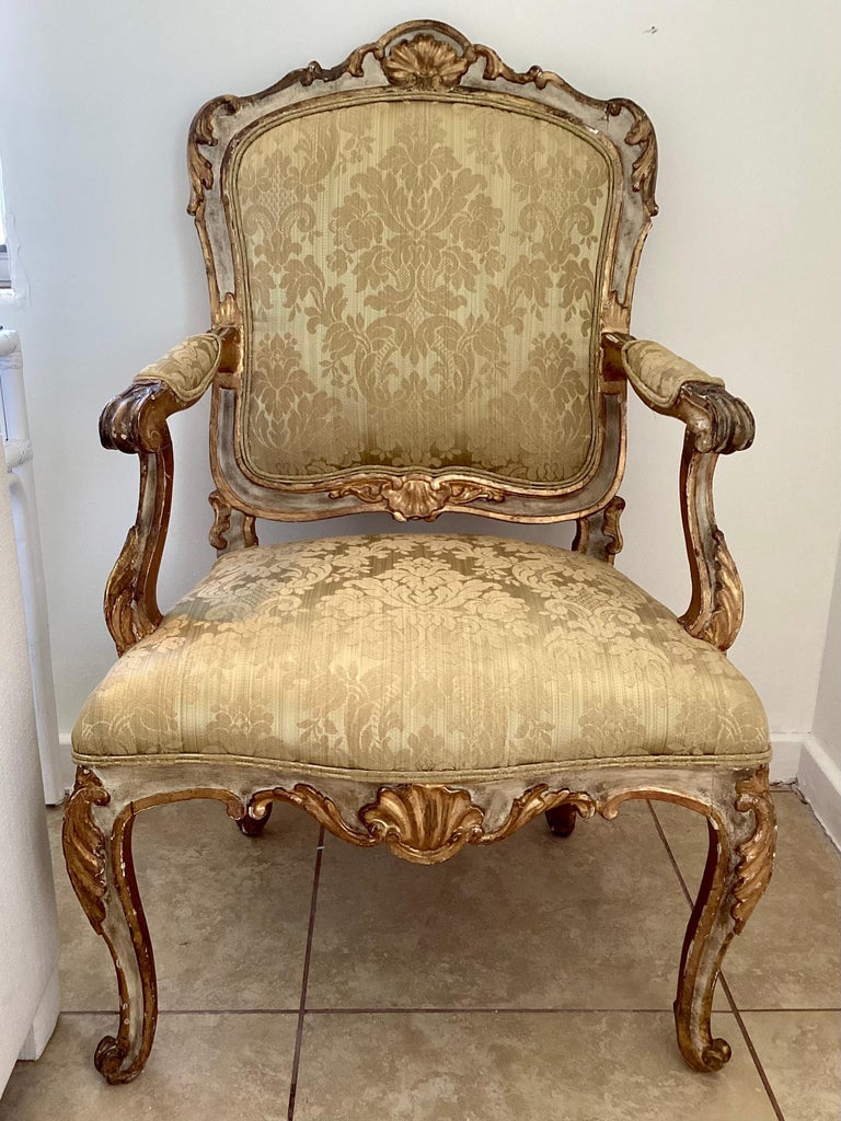 Mid-19th Century Italian Fauteuil armchair For Sale at 1stDibs