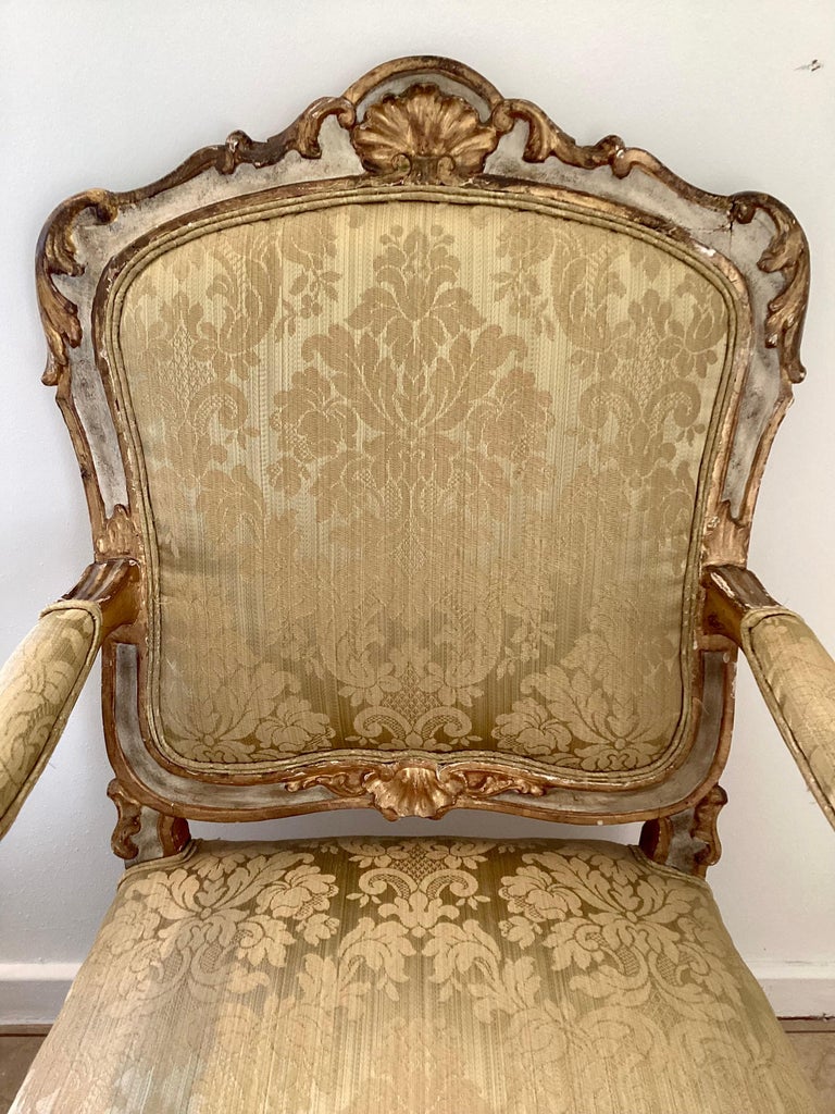 Mid-19th Century Italian Fauteuil armchair For Sale at 1stDibs