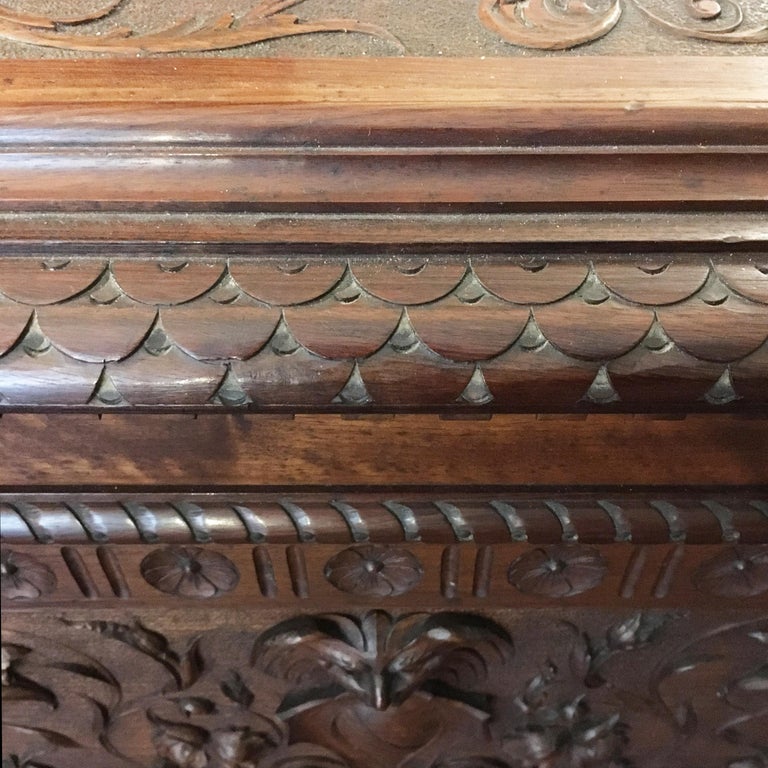 Mid-19th Century Italian Renaissance Revival Carved Walnut Chest at 1stDibs