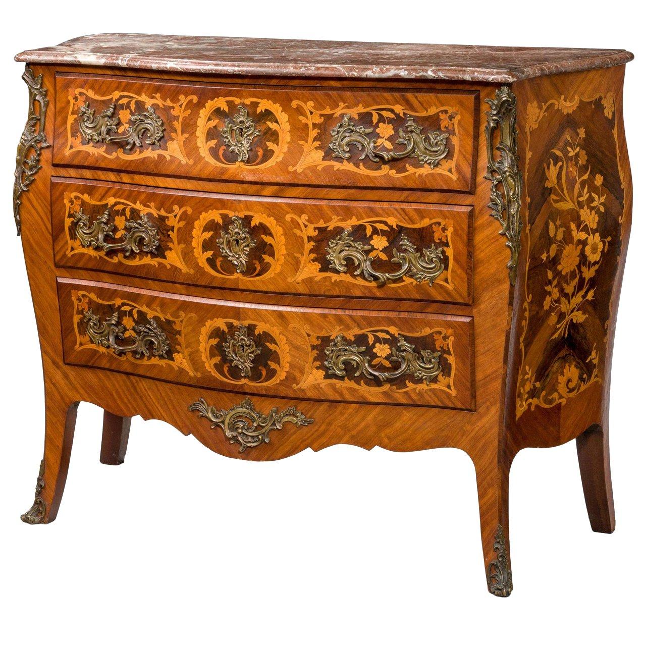 19th Century, Marquetry Embellished Commode For Sale at 1stDibs
