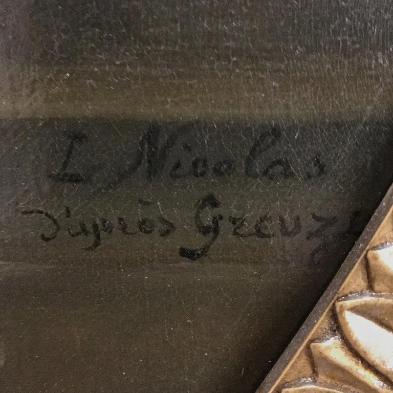 Mid-19th Century Large Framed Oval Oil Portrait on Canvas For Sale at ...