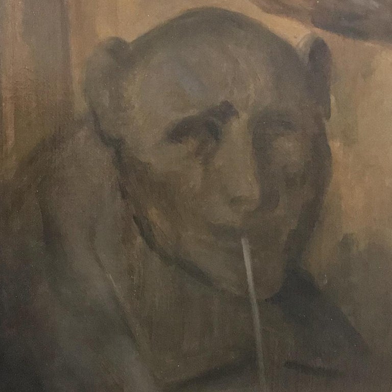 Mid-19th Century Large Framed Oval Oil Portrait on Canvas For Sale at ...