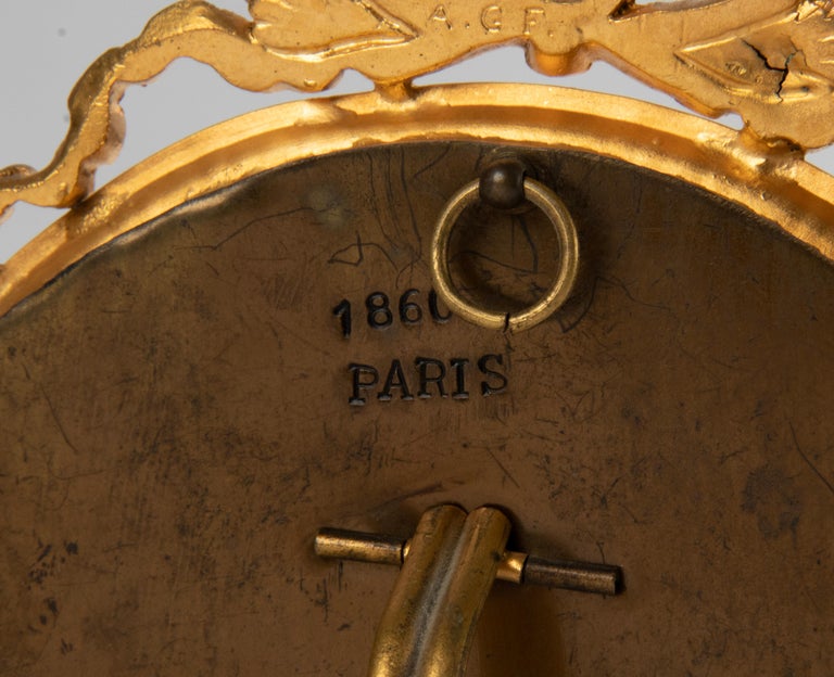 Mid-19th Century Louis XVI Style Ormolu Gilt Bronze Oval Picture Frame ...