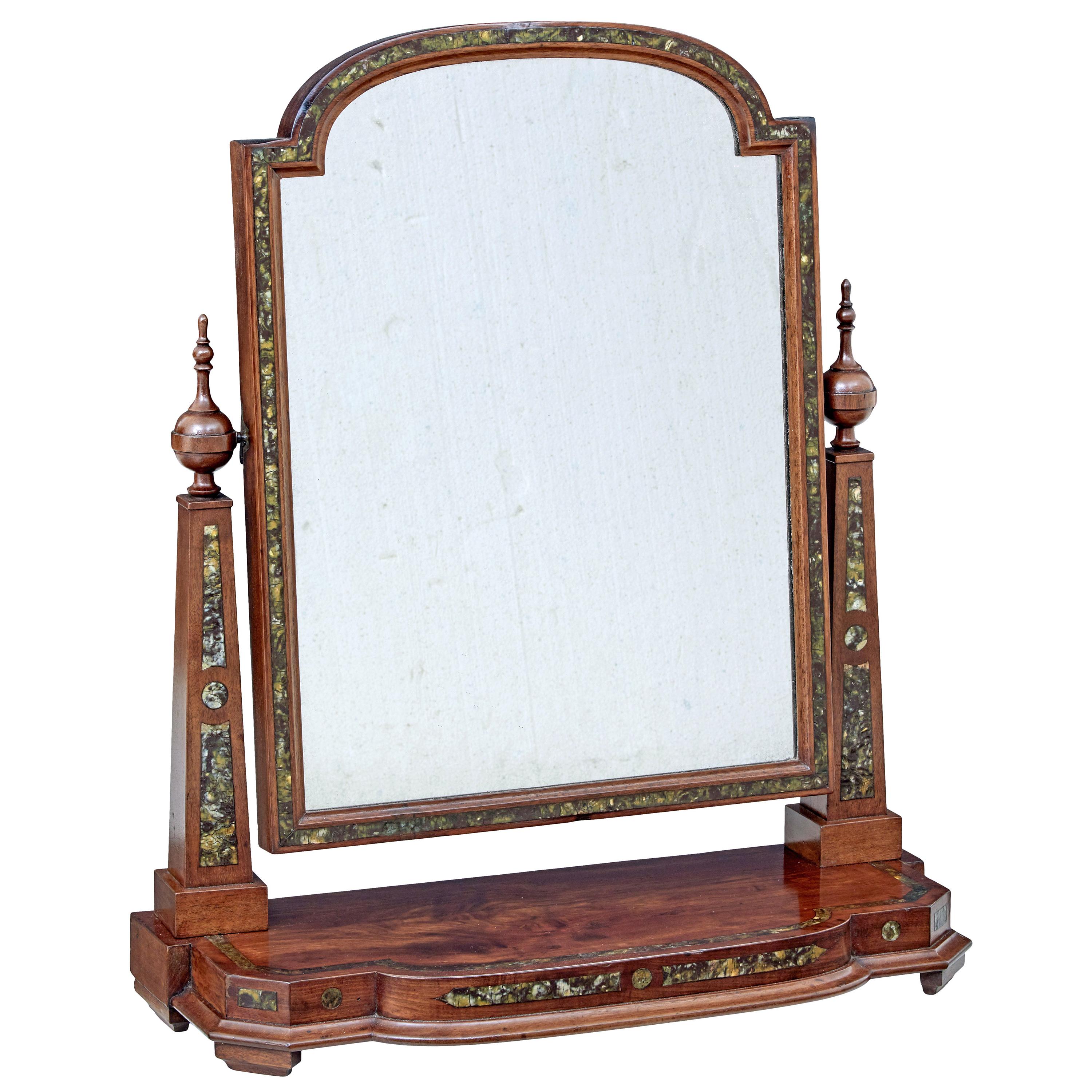Painted Dresser Mirror with Fan Carved Pediment from Mid-19th Century ...