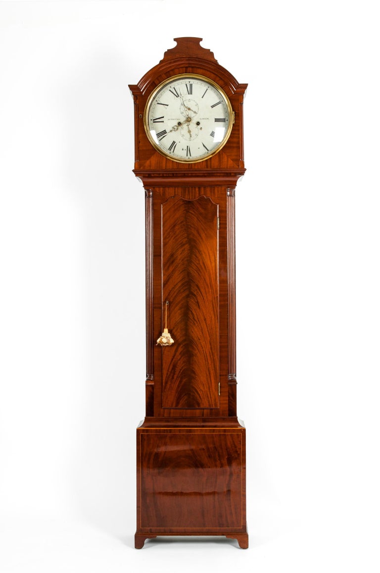 Mid-19th Century Mahogany Wood Scottish Long Case Clock at 1stDibs