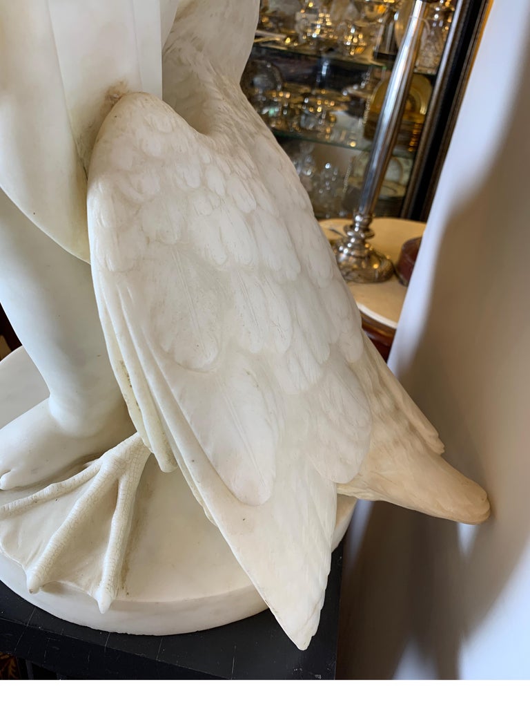 Mid-19th Century Marble Sculpture of a Young Leda and the Swan, Italy ...