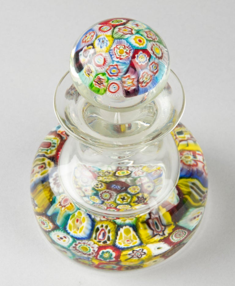 Mid-19th Century Murano Glass Paperweight / Bottle with Millefiori ...