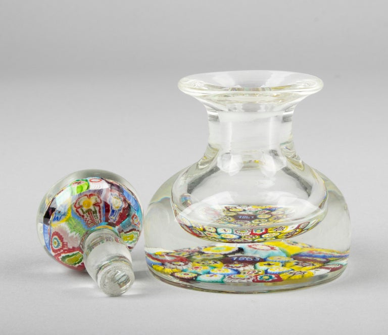 Mid-19th Century Murano Glass Paperweight / Bottle with Millefiori ...