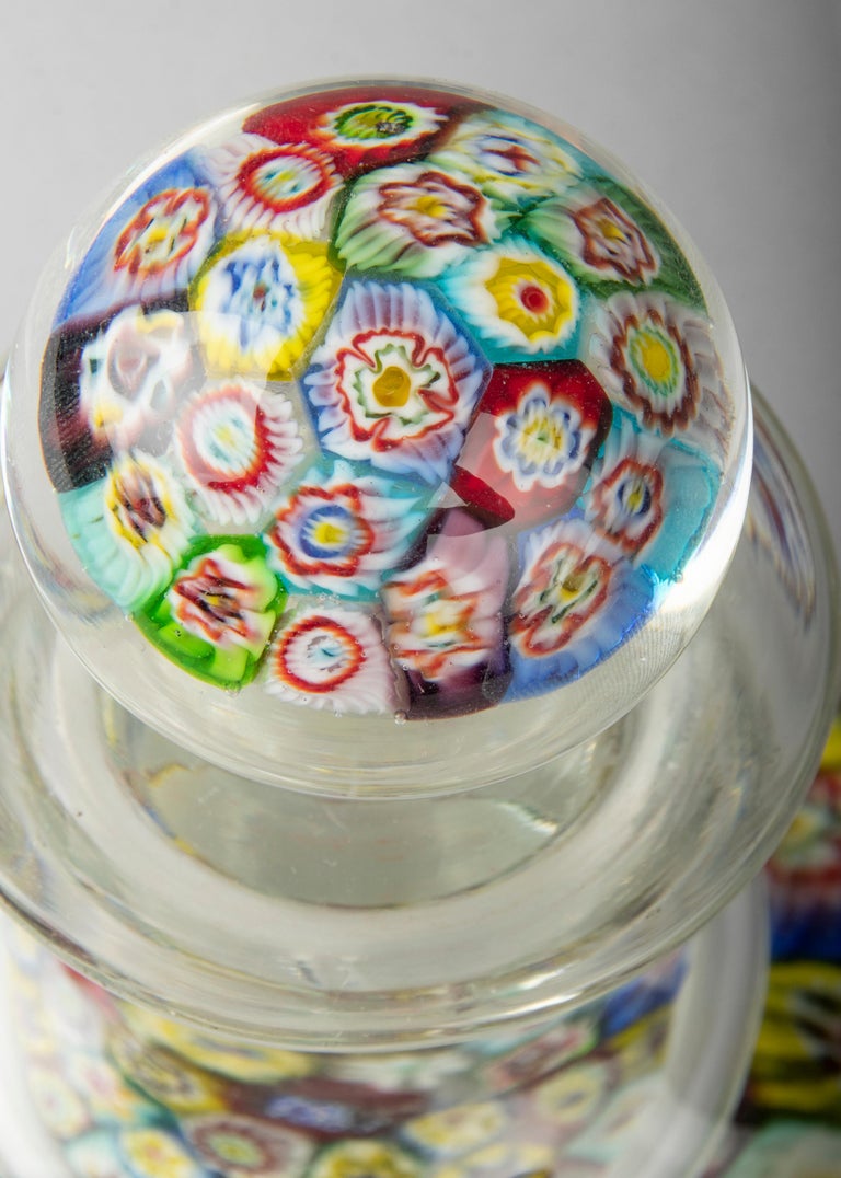 Mid-19th Century Murano Glass Paperweight / Bottle with Millefiori ...