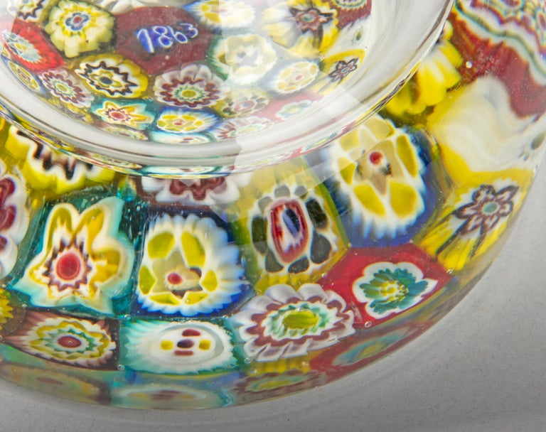 Mid-19th Century Murano Glass Paperweight / Bottle with Millefiori ...