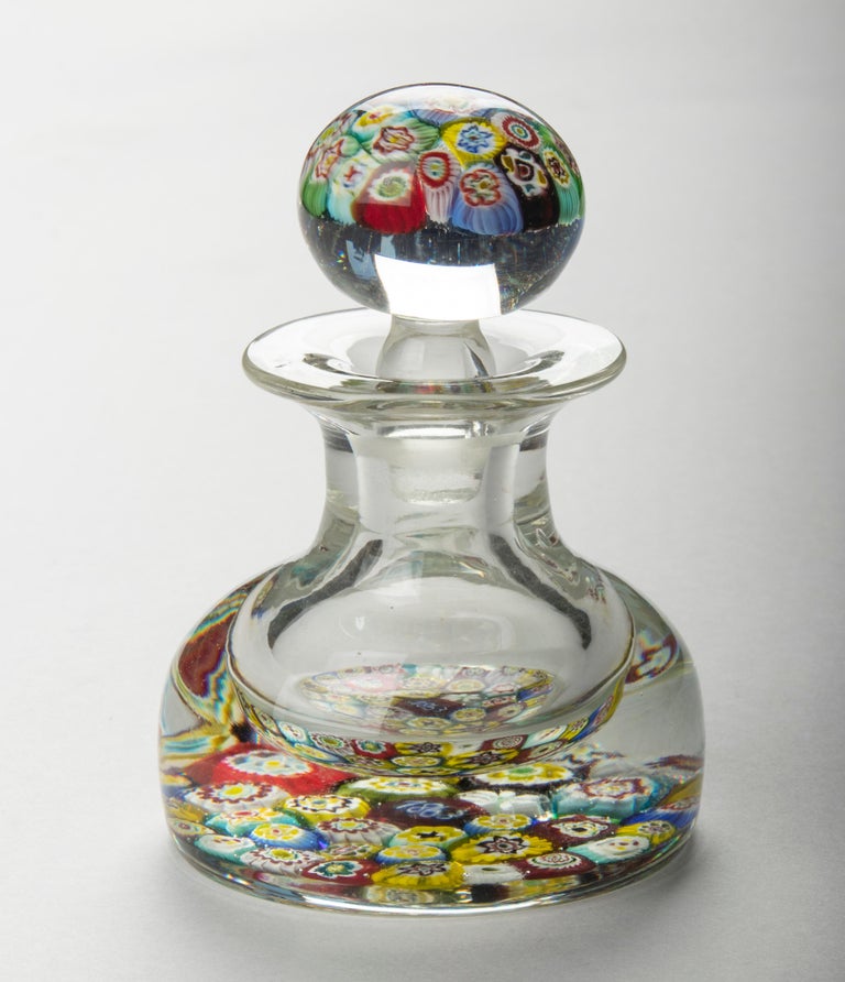 Mid-19th Century Murano Glass Paperweight / Bottle with Millefiori ...