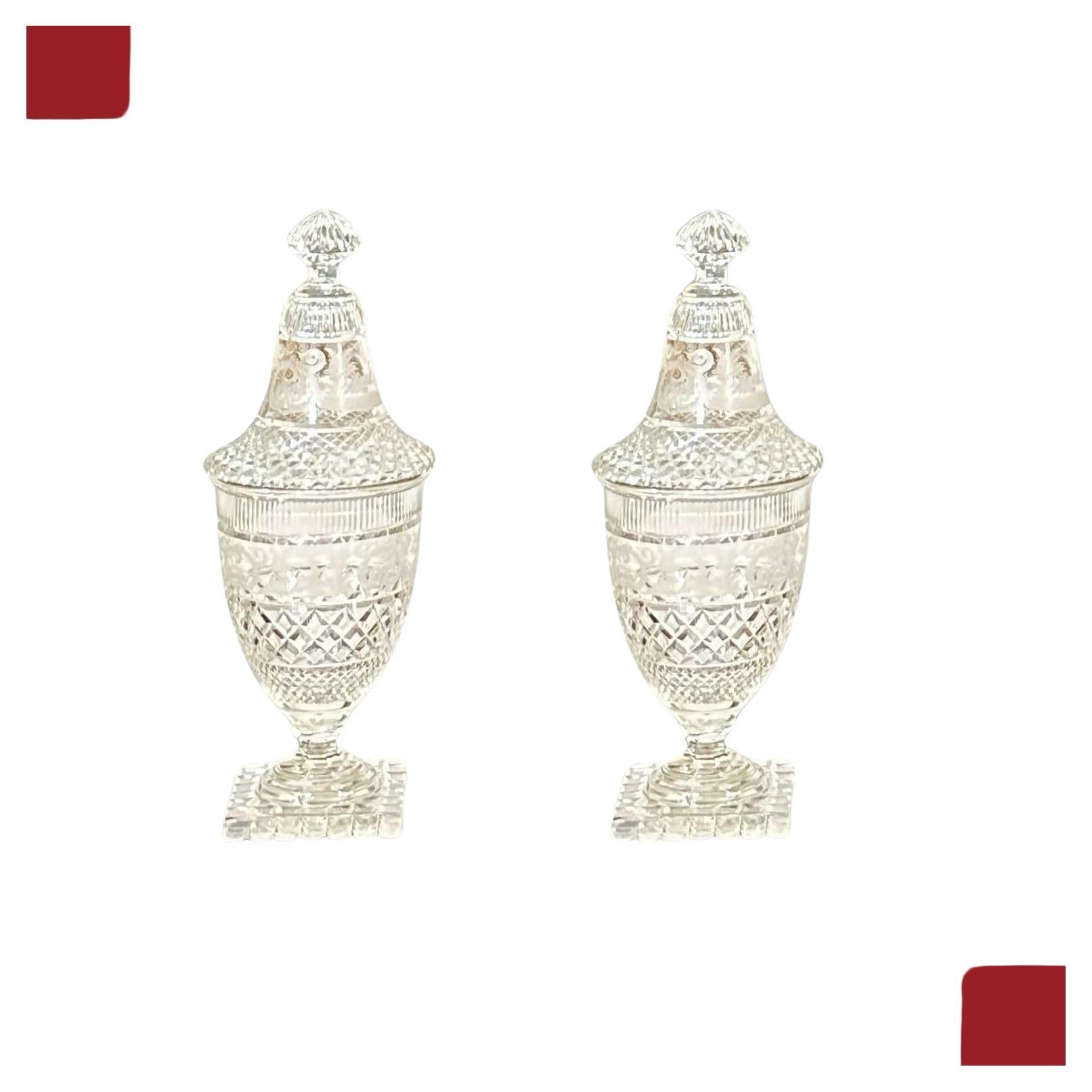 MID 19th CENTURY NAPOLEON III AMPHORA CRYSTAL VASES at 1stDibs