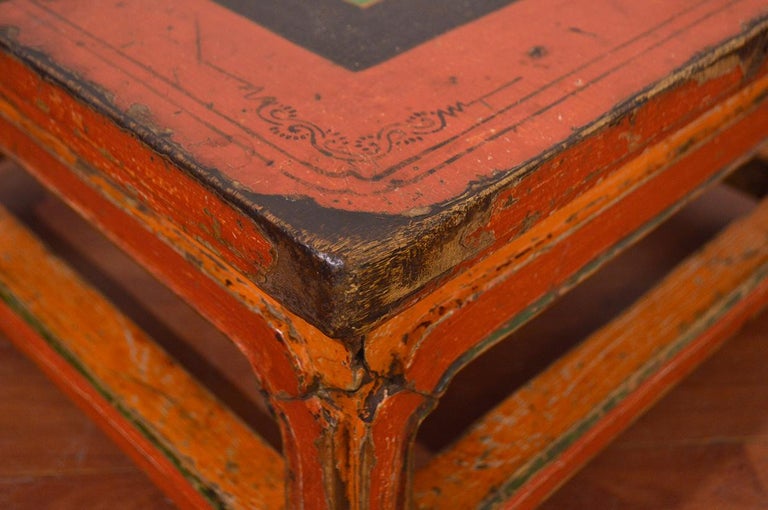 Mid-19th Century Painted Mongolian Coffee Table For Sale at 1stDibs