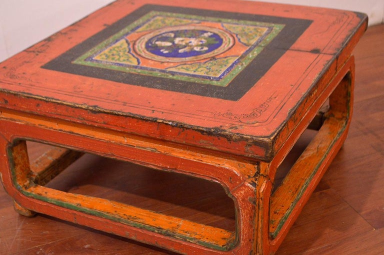 Mid-19th Century Painted Mongolian Coffee Table For Sale at 1stDibs