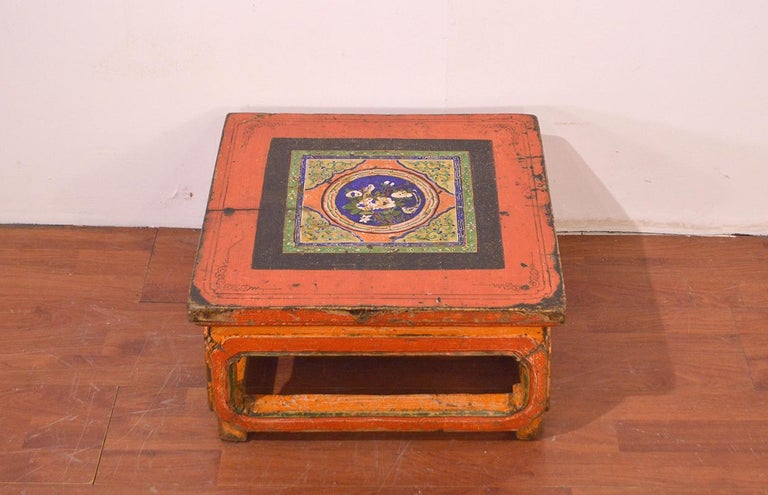 Mid-19th Century Painted Mongolian Coffee Table For Sale at 1stDibs