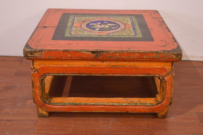 Mid-19th Century Painted Mongolian Coffee Table For Sale at 1stDibs