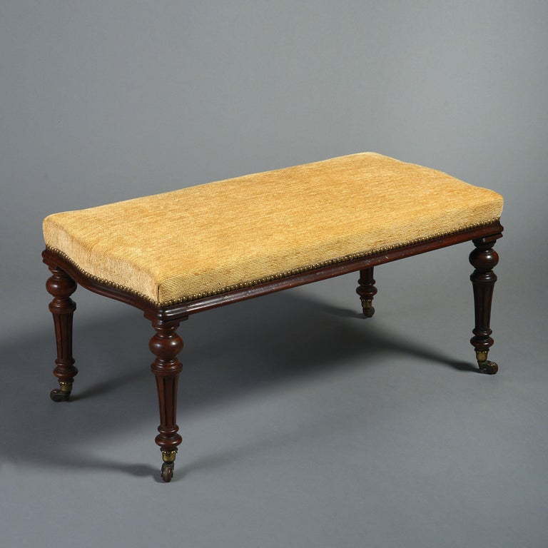 Mid-19th Century Pair of Upholstered Long Stools at 1stDibs