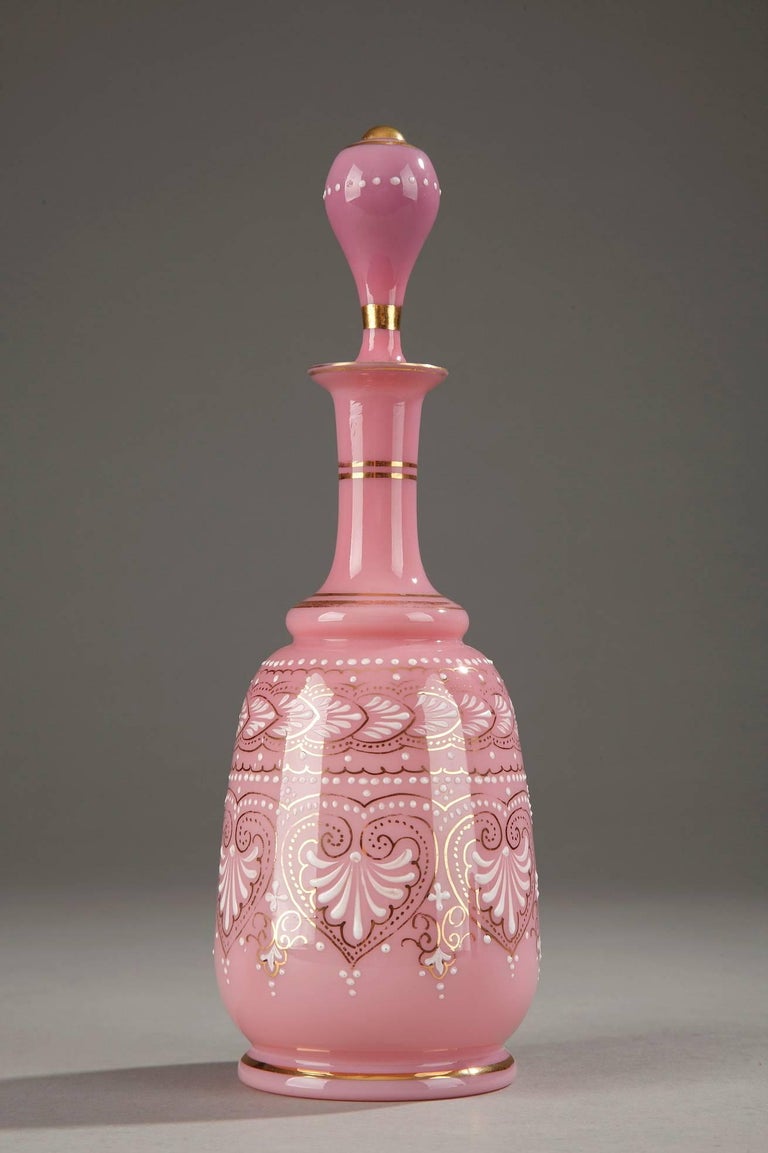Mid-19th Century Pink Opaline Flask at 1stDibs
